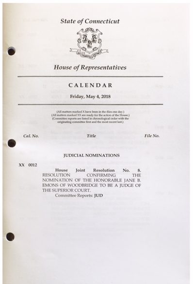 Legislators use calendar to kill a judge's career