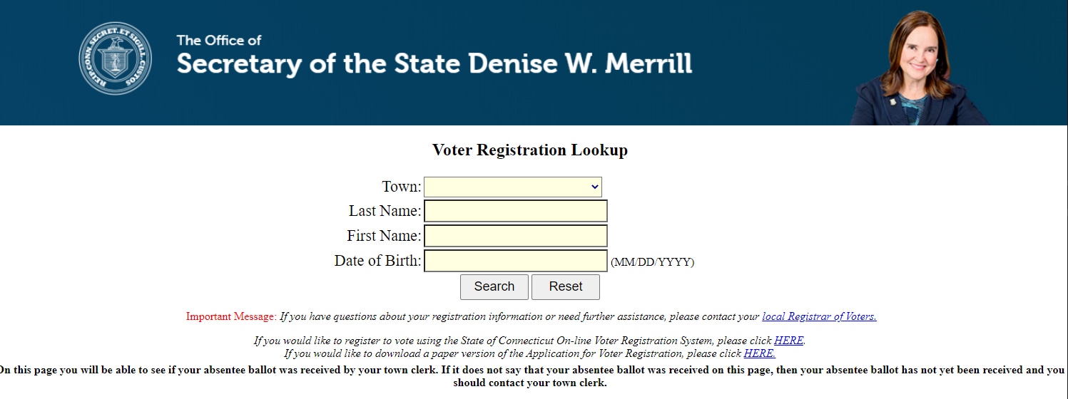 voter reg lookup form | CT Mirror