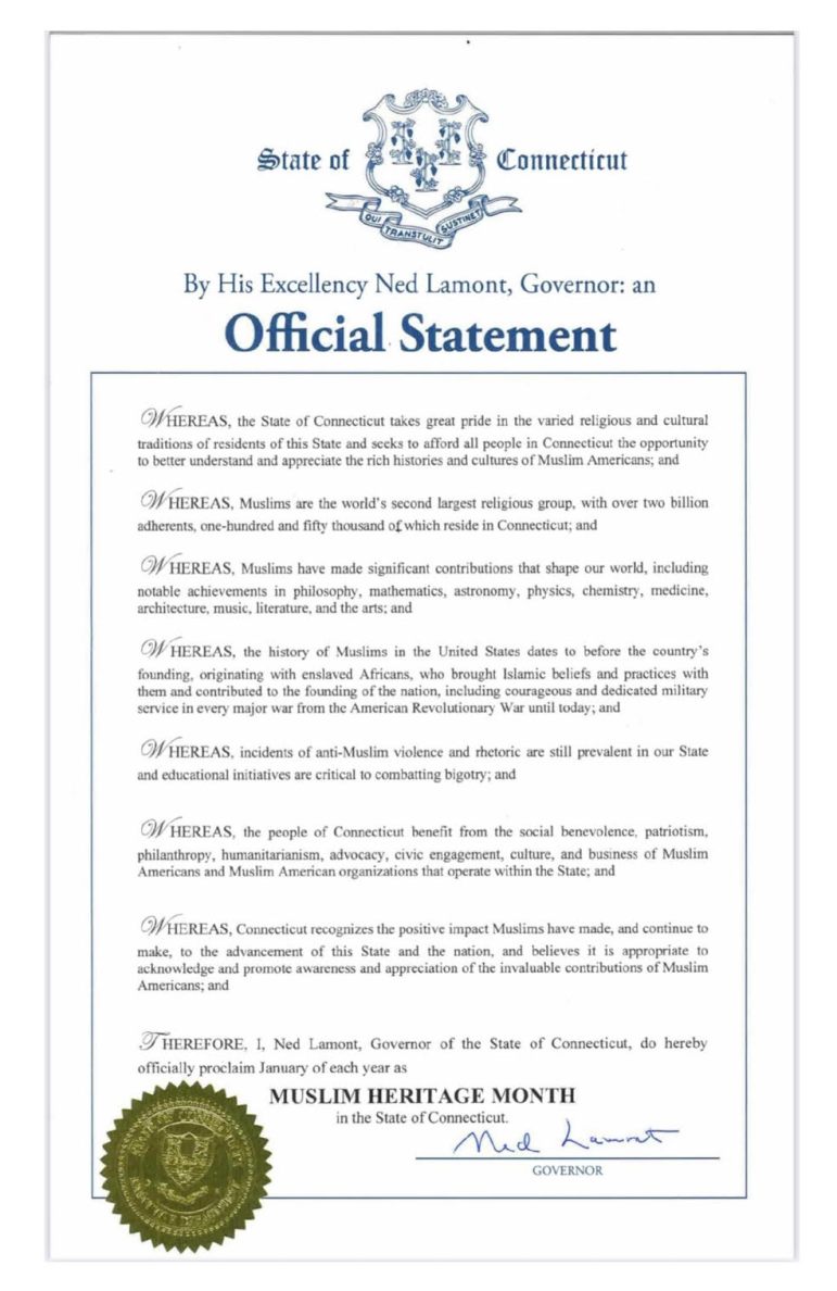 Muslim-Heritage-month-proclamation | CT Mirror