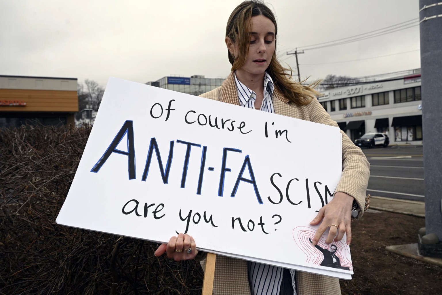 Stamford takes part in nationwide protest against Tesla, Elon Musk