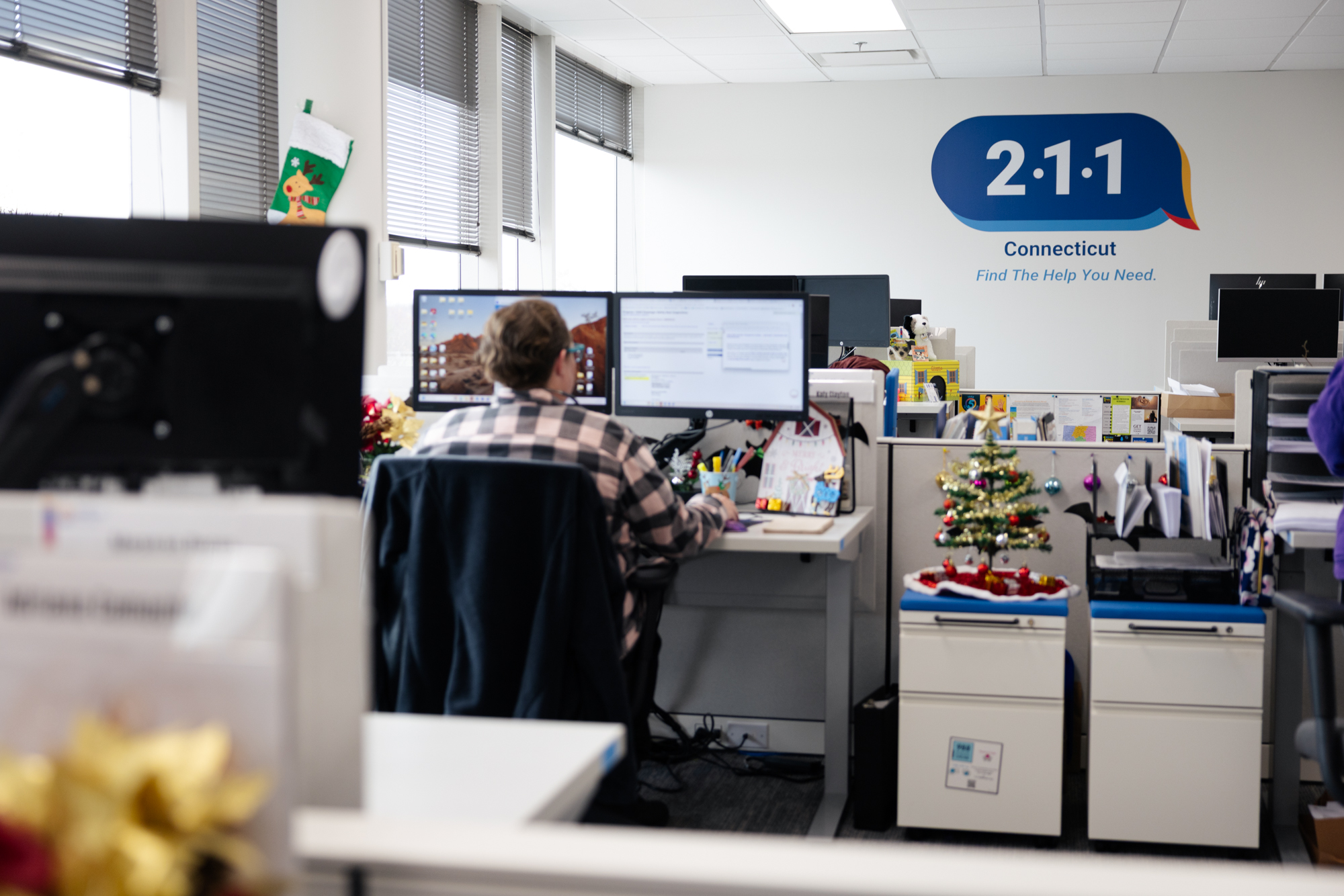 The 211 call center in Rocky Hill on November 12, 2025. | CT Mirror